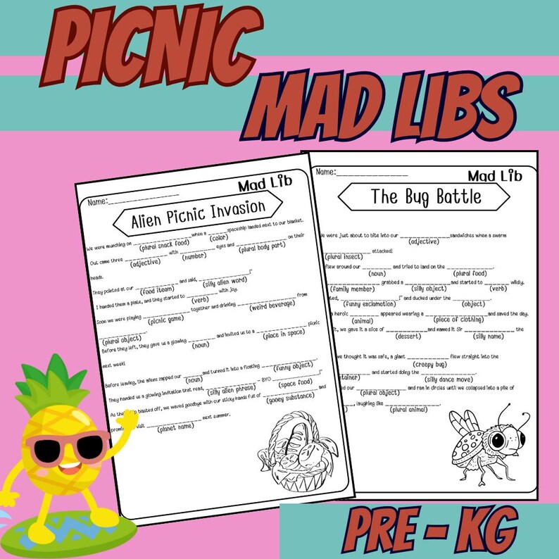 Picnic Mad Libs Printable Game – Funny Summer Activity for Kids ...