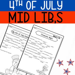4th of July Mad Libs – Fun Printable Holiday Worksheets for Kids - Etsy