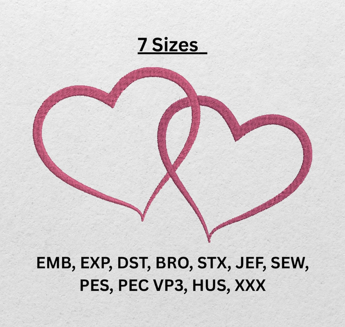 Interlocking Hearts Embroidery Design - Etsy