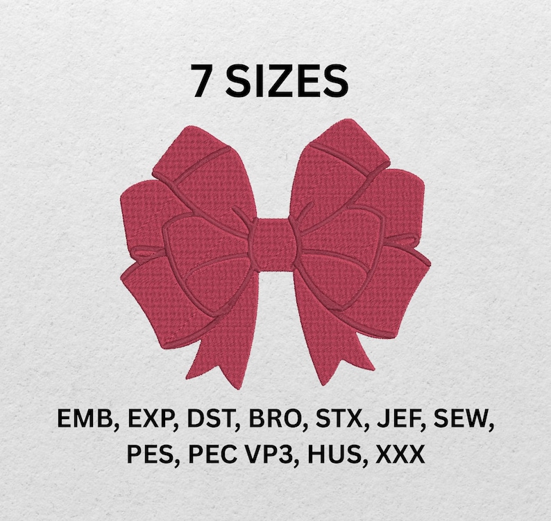 Bow Embroidery Design - Etsy