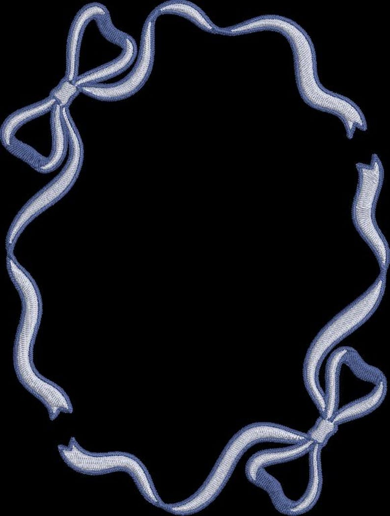 Ribbon Bow Frame Embroidery Design - Etsy