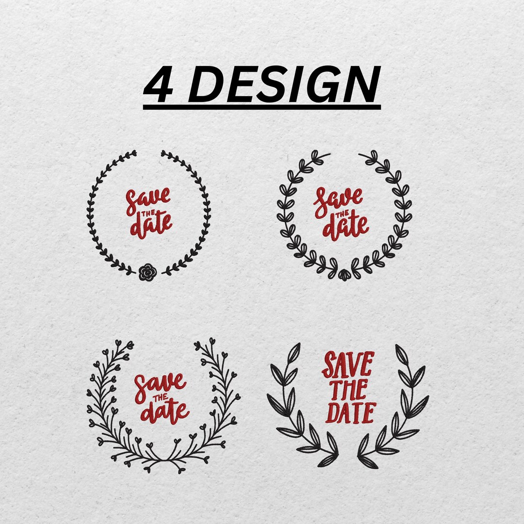 Save the Date Embroidery Design - Etsy