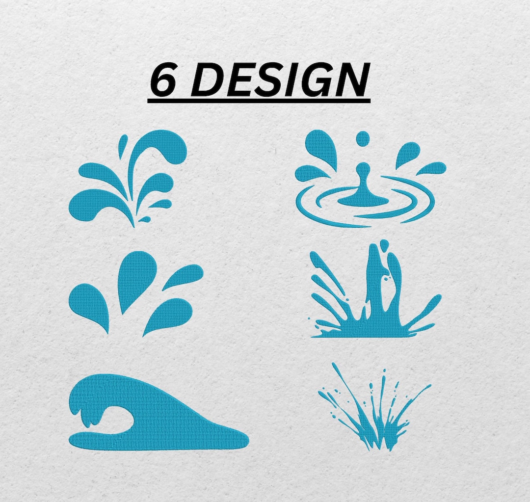 Water Splash Embroidery Design - Etsy Canada