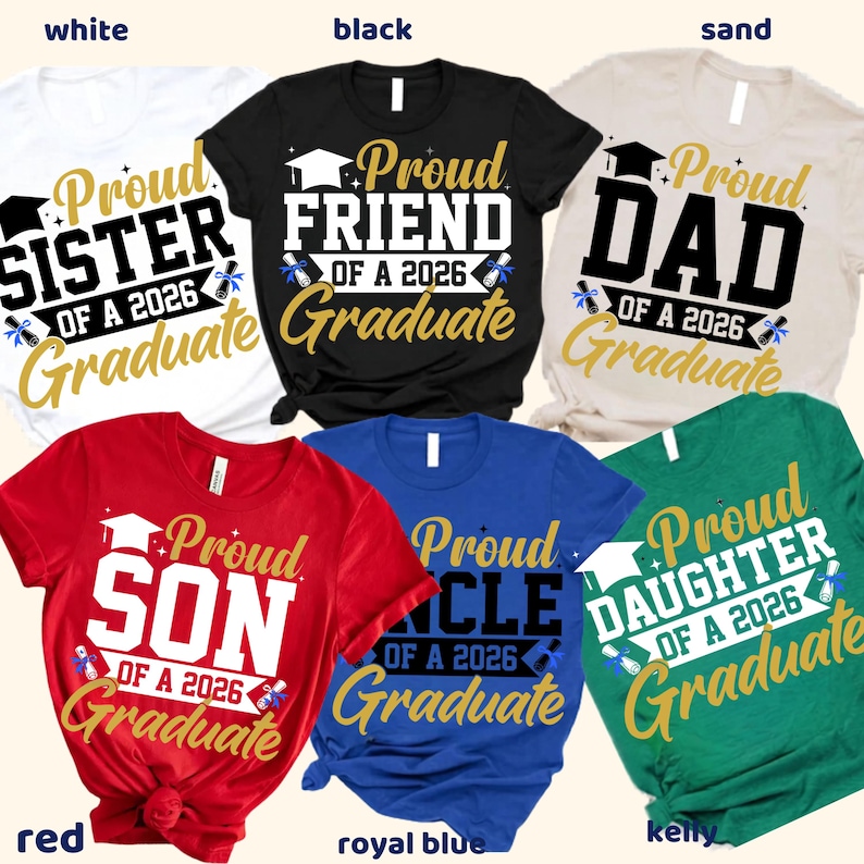 Personalized Graduation Matching Family Outfits Proud Senior 2026 ...