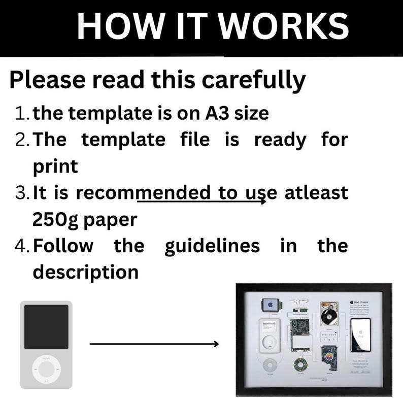 Ipod Classic Teardown Printable Template (4th Generation) Ipods Wall ...