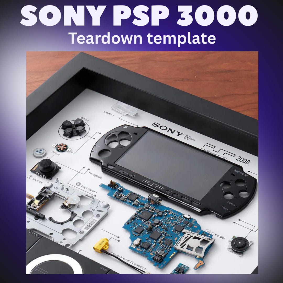 SONY PSP 3000 Teardown Template - Pokemon - Personalized Gift for Him ...