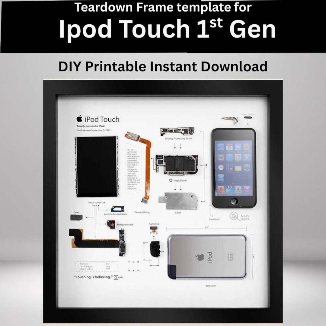 Ipod Touch 1st Gen Teardown Art Printable Template - Digital ART - Art ...