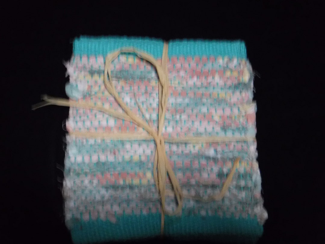 Set of 4 Handwoven Rag Rug Coasters - Etsy