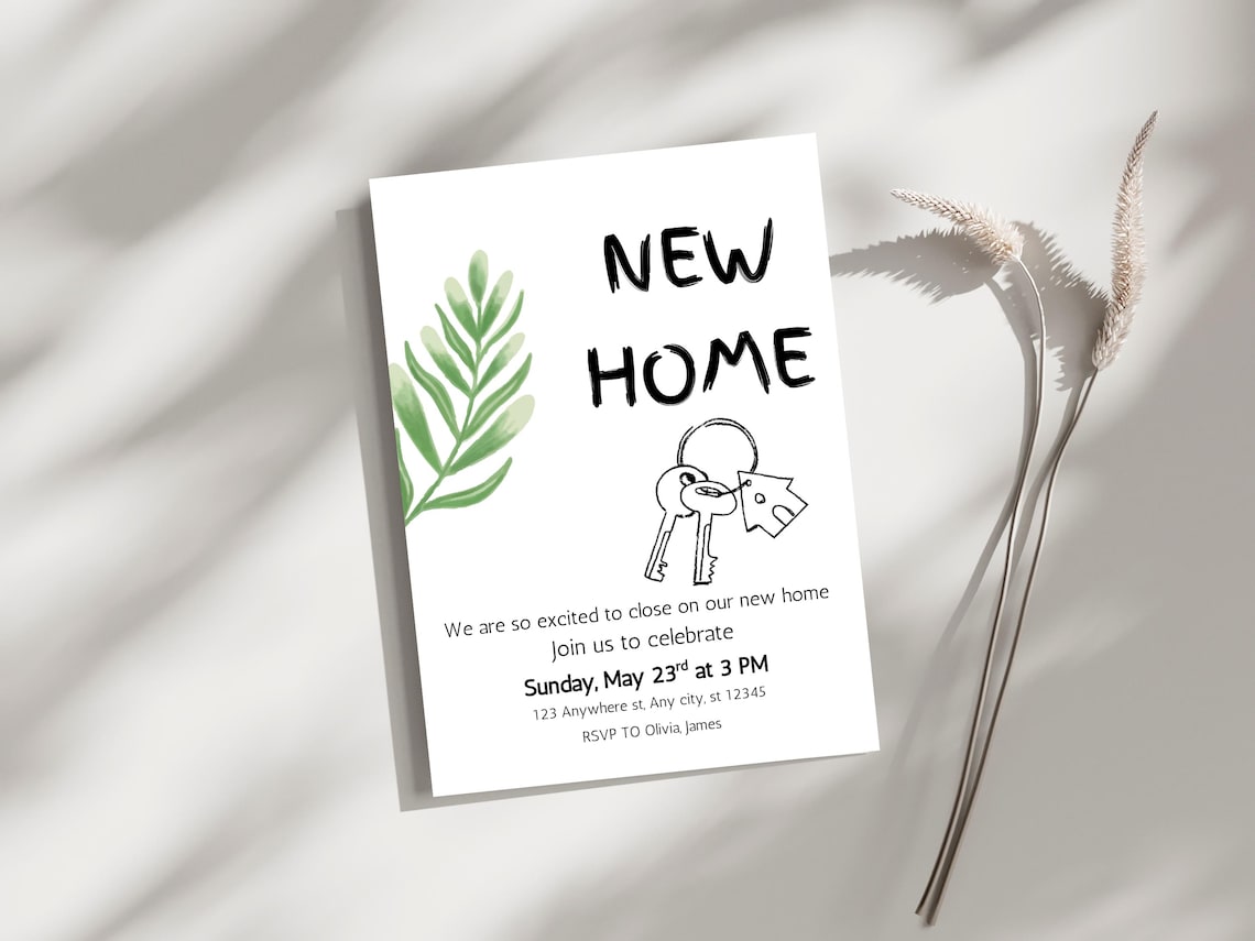 Editable Rustic Housewarming Invitation Printable New Home Party ...