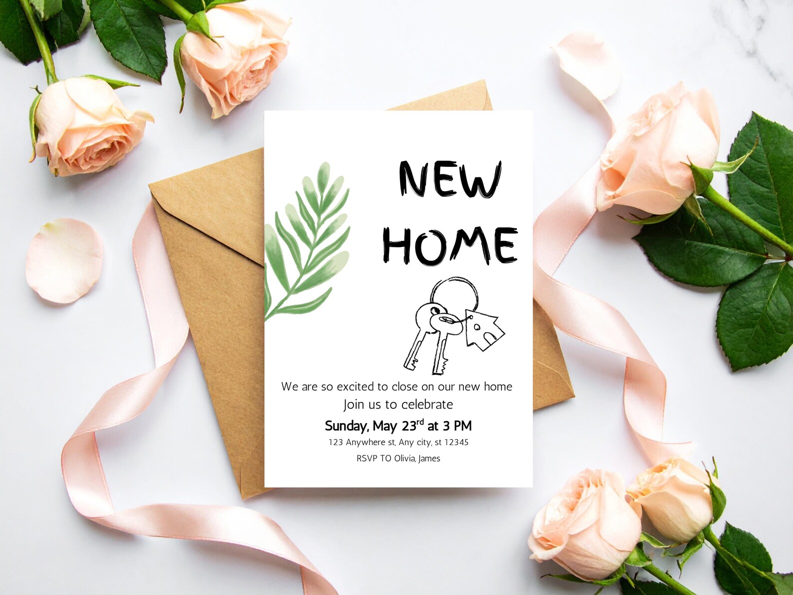 Editable Rustic Housewarming Invitation Printable New Home Party ...