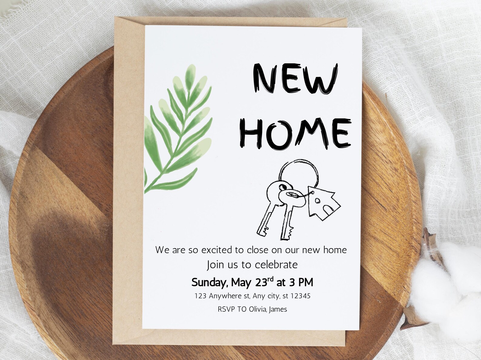 Editable Rustic Housewarming Invitation Printable New Home Party ...