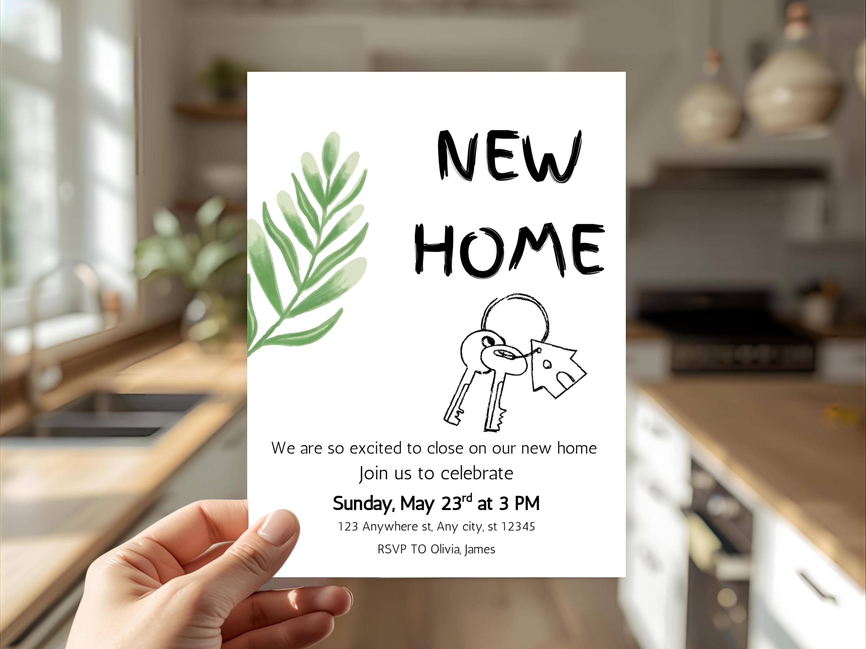 Editable Rustic Housewarming Invitation Printable New Home Party ...