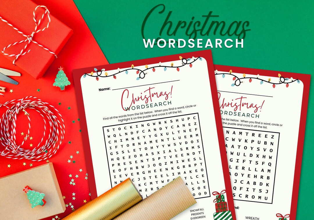 Christmas Word Search Printable | Holiday Game for Kids (PDF) - Etsy