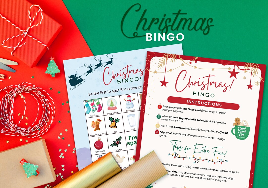 Christmas Bingo Game | Kids Holiday Party Activity (instant Download ...