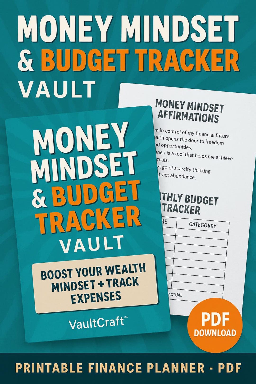 Money Mindset & Budget Tracker | Printable Finance Planner | Digital ...