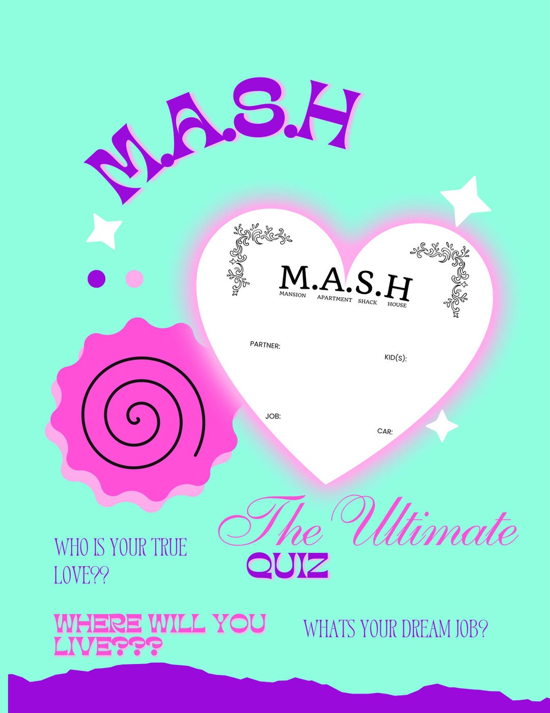 Y2K Paper Game – Printable MASH Template for Girls Night or Party Fun ...