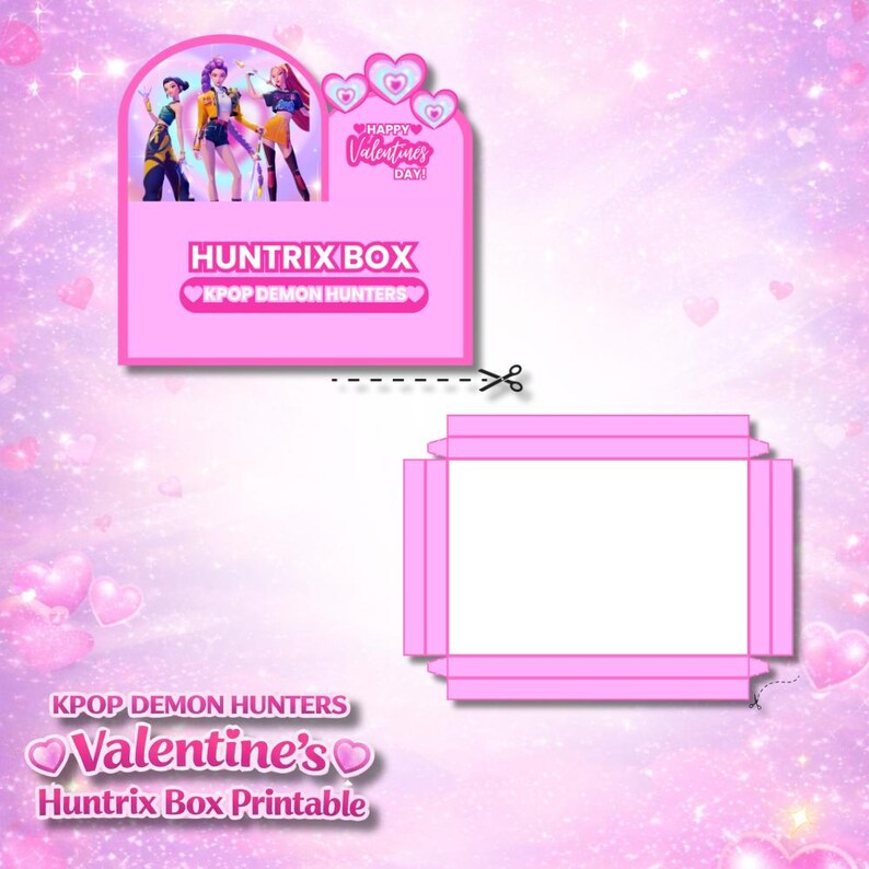 Kpop Demon Hunters Valentine Box Printable, Huntrix Box, Kpop ...