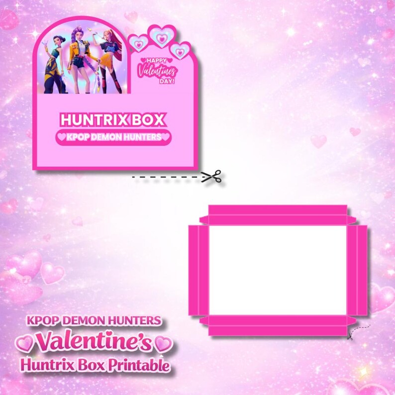 Kpop Demon Hunters Valentine Box Printable, Huntrix Box, Kpop ...