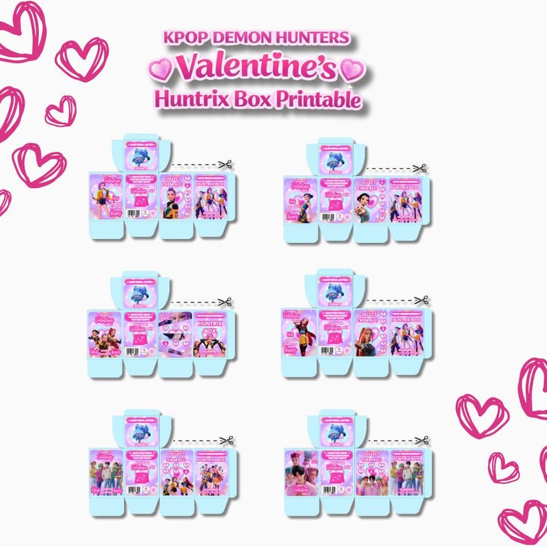 Kpop Demon Hunters Valentine Box Printable, Huntrix Box, Kpop ...