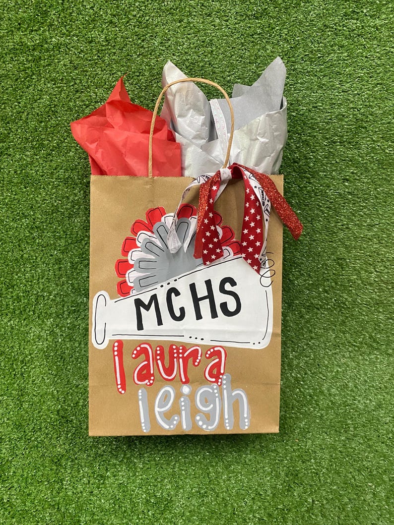 Hand Painted Cheer Gift Bag-personalized Cheerleader Gift | Cheer Team ...