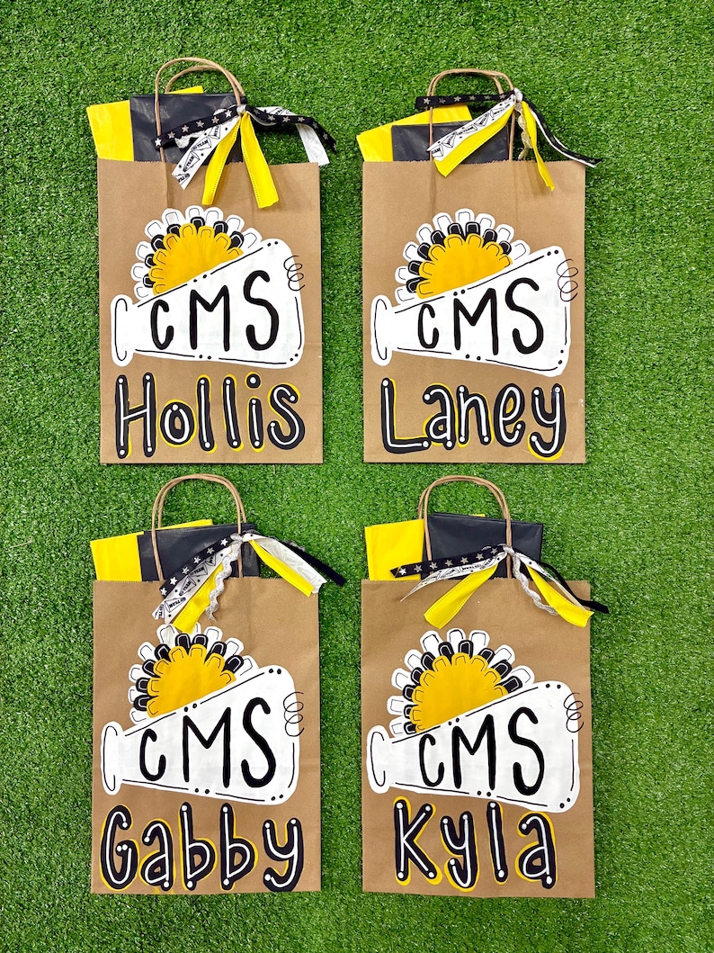 Hand Painted Cheer Gift Bag-personalized Cheerleader Gift | Cheer Team ...