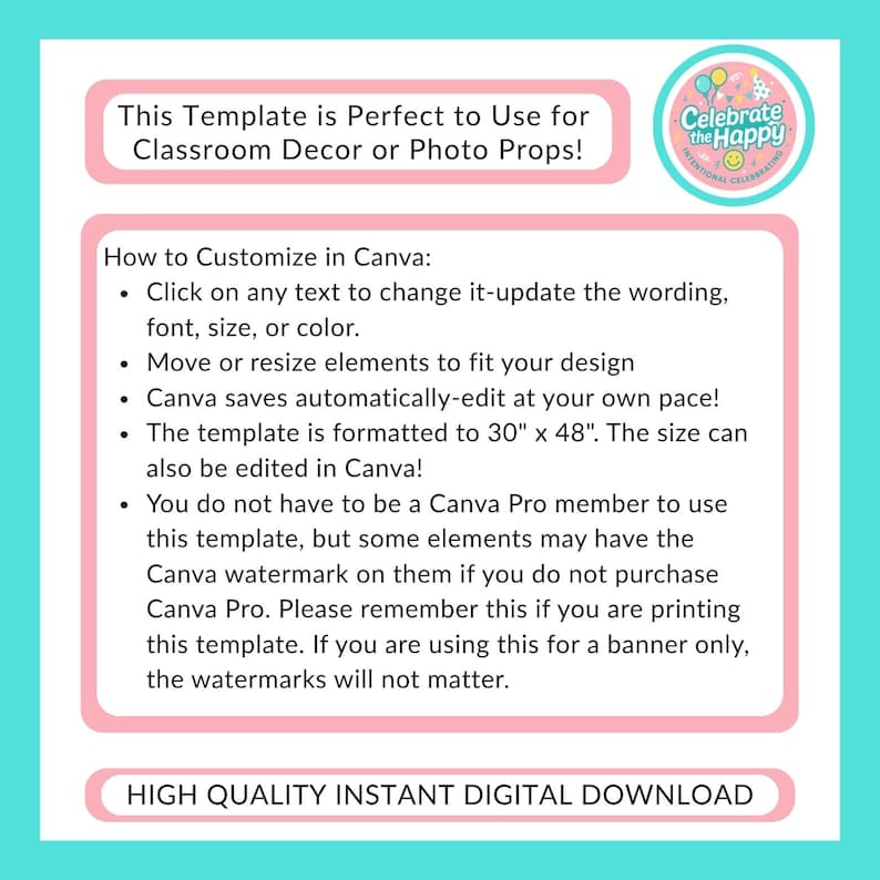 Instant Digital Download | Canva Template | Multiple Variations ...