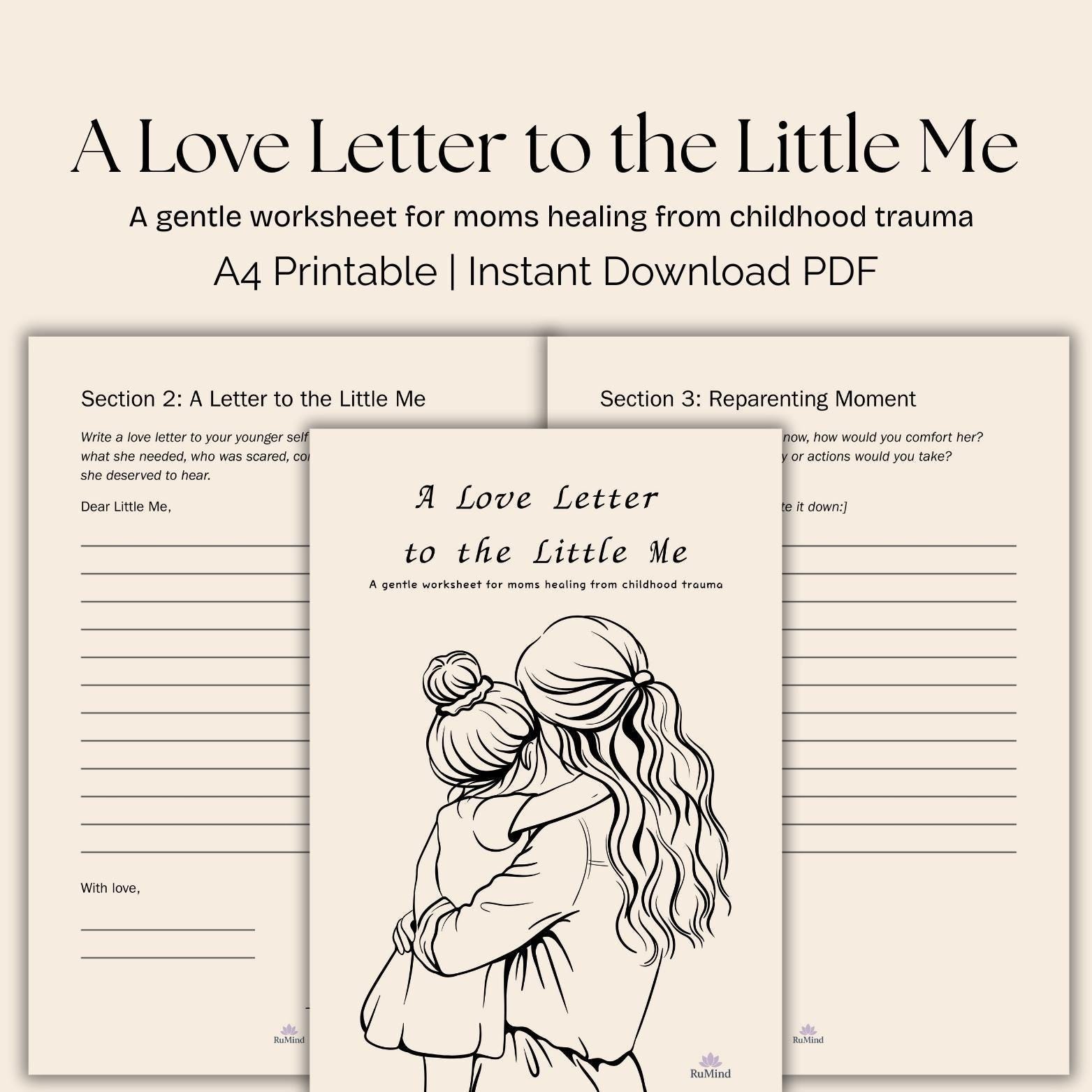 Inner Child Healing Worksheet for Moms – Reparenting Journal, Letter to ...