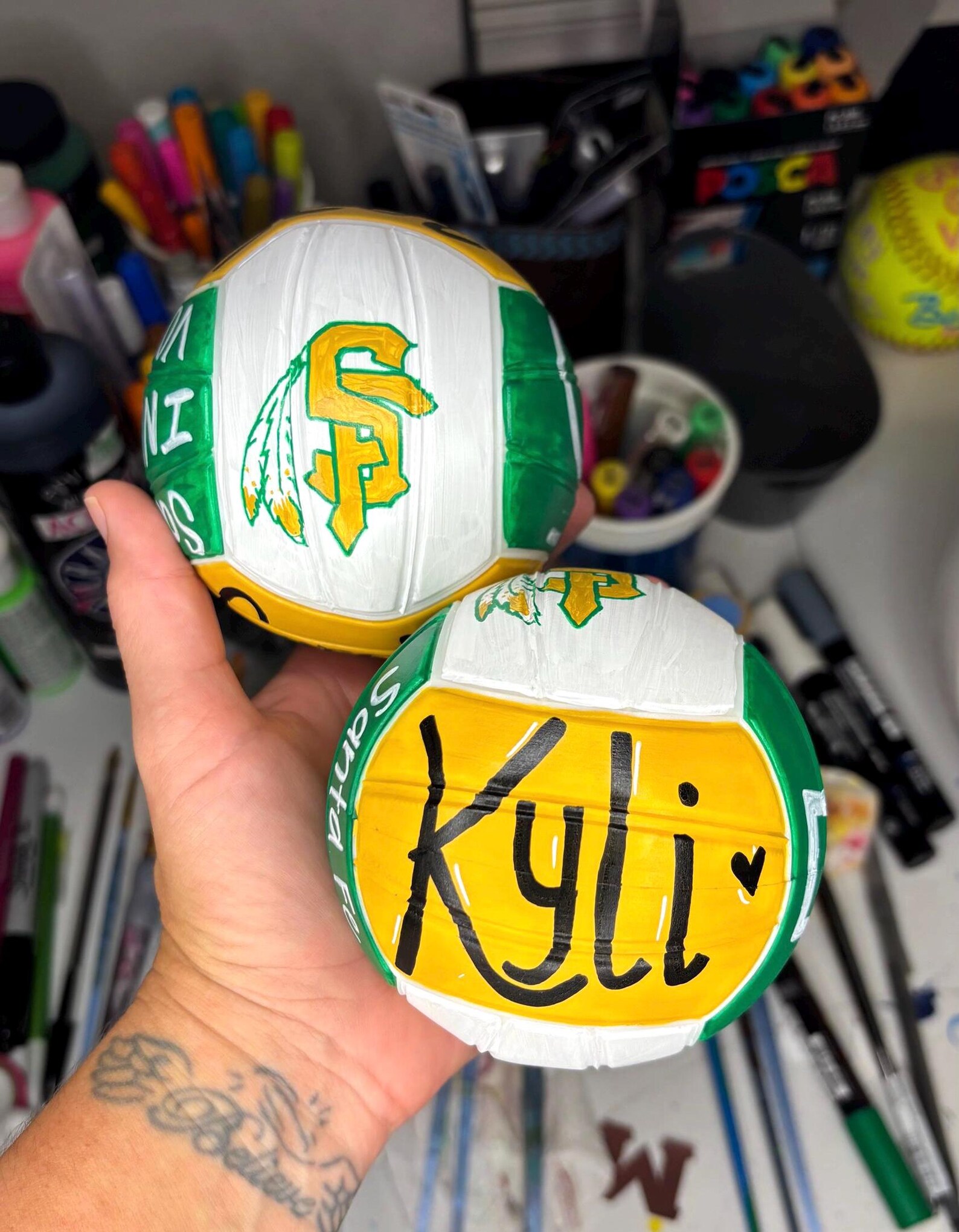 Hand-painted Mini Volleyball: Custom Team Keepsake, Senior Night Gift ...