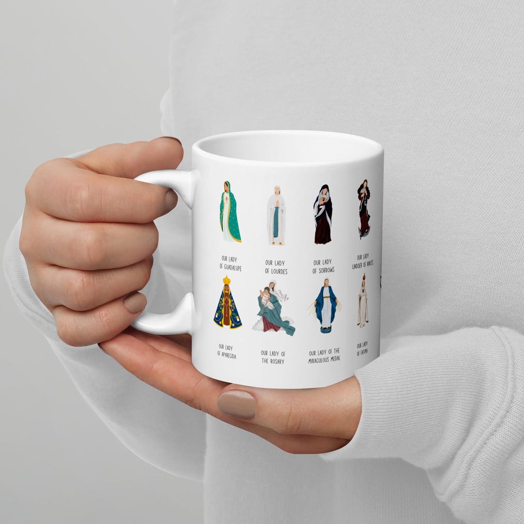 Personalized Virgin Mary Mug, 11oz Custom Coffee Cup, Catholic Gift ...