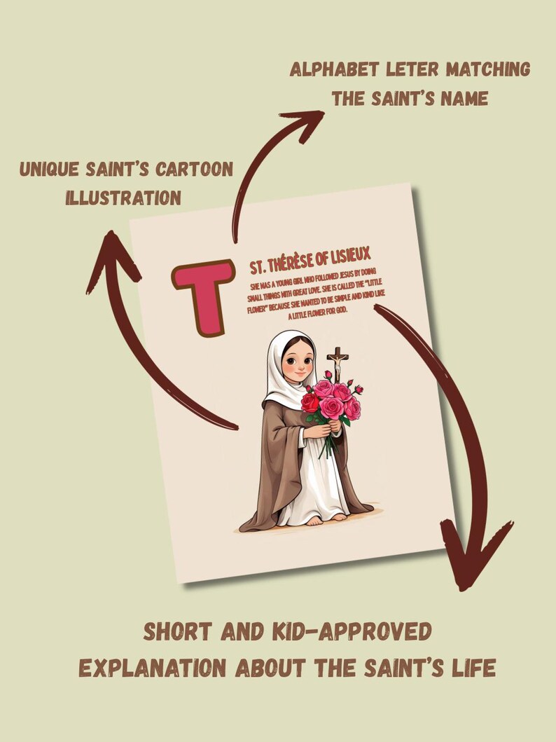 Printable Catholic Saints Flashcards | A-Z Learning Cards for Catholic ...