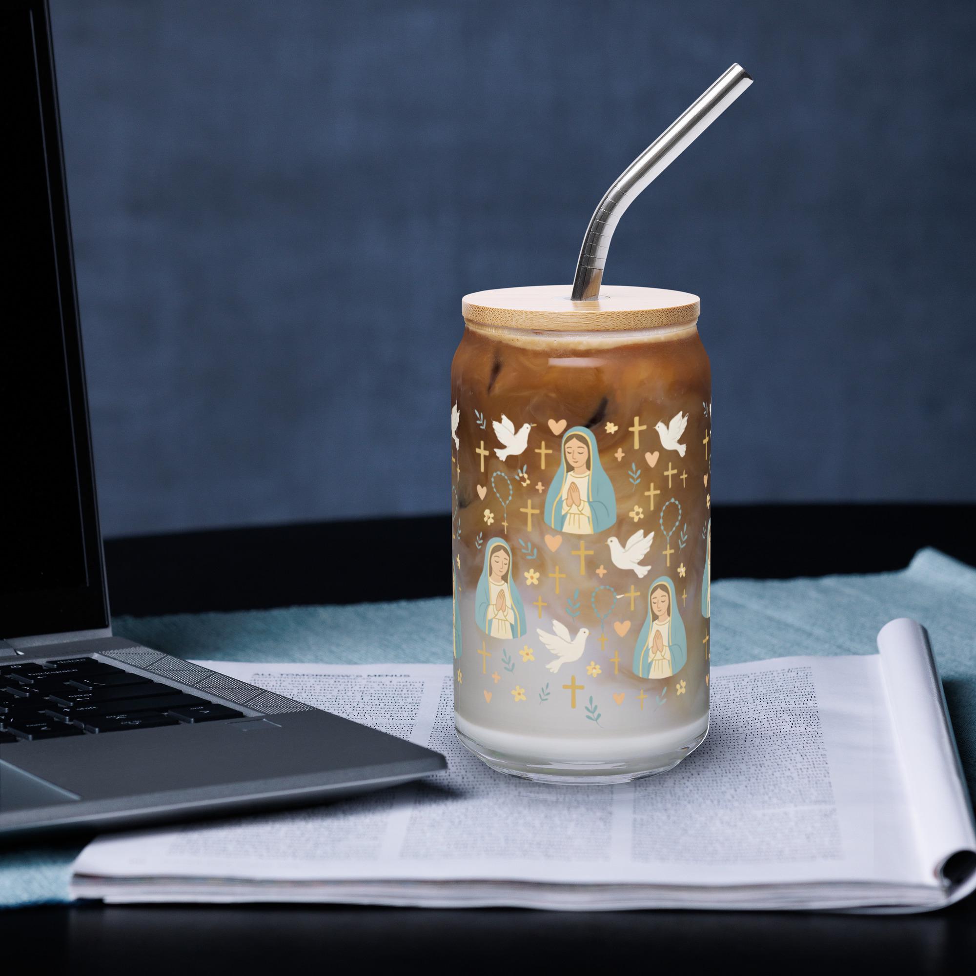 Virgin Mary Iced Coffee Cup | Catholic Cup With Lid and Straw | 16oz ...