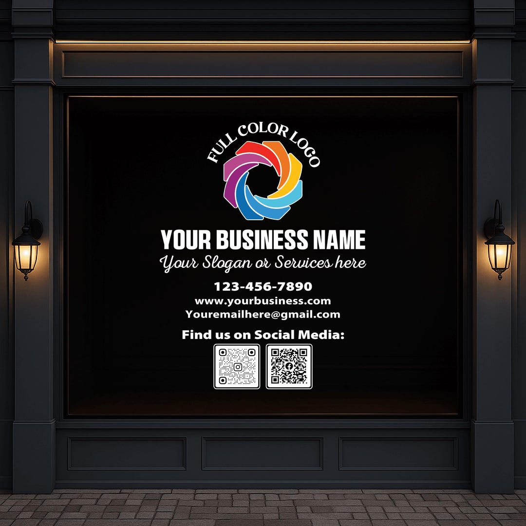 Custom Business Logo Window Decal | Personalized Storefront Window ...