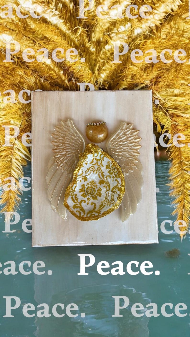 Oyster Shell Angel- Gold Leaf - Etsy