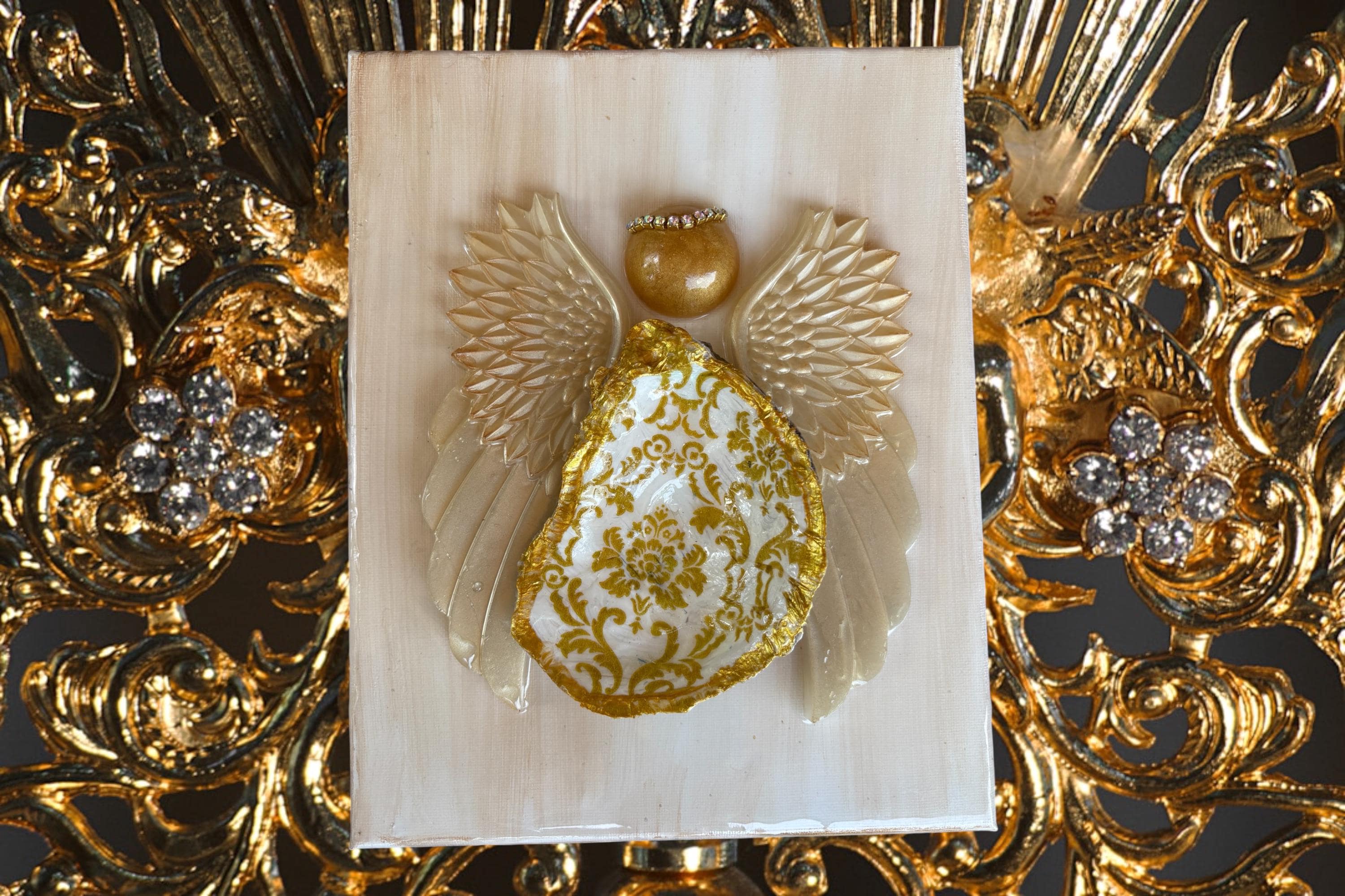 Oyster Shell Angel- Gold Leaf - Etsy