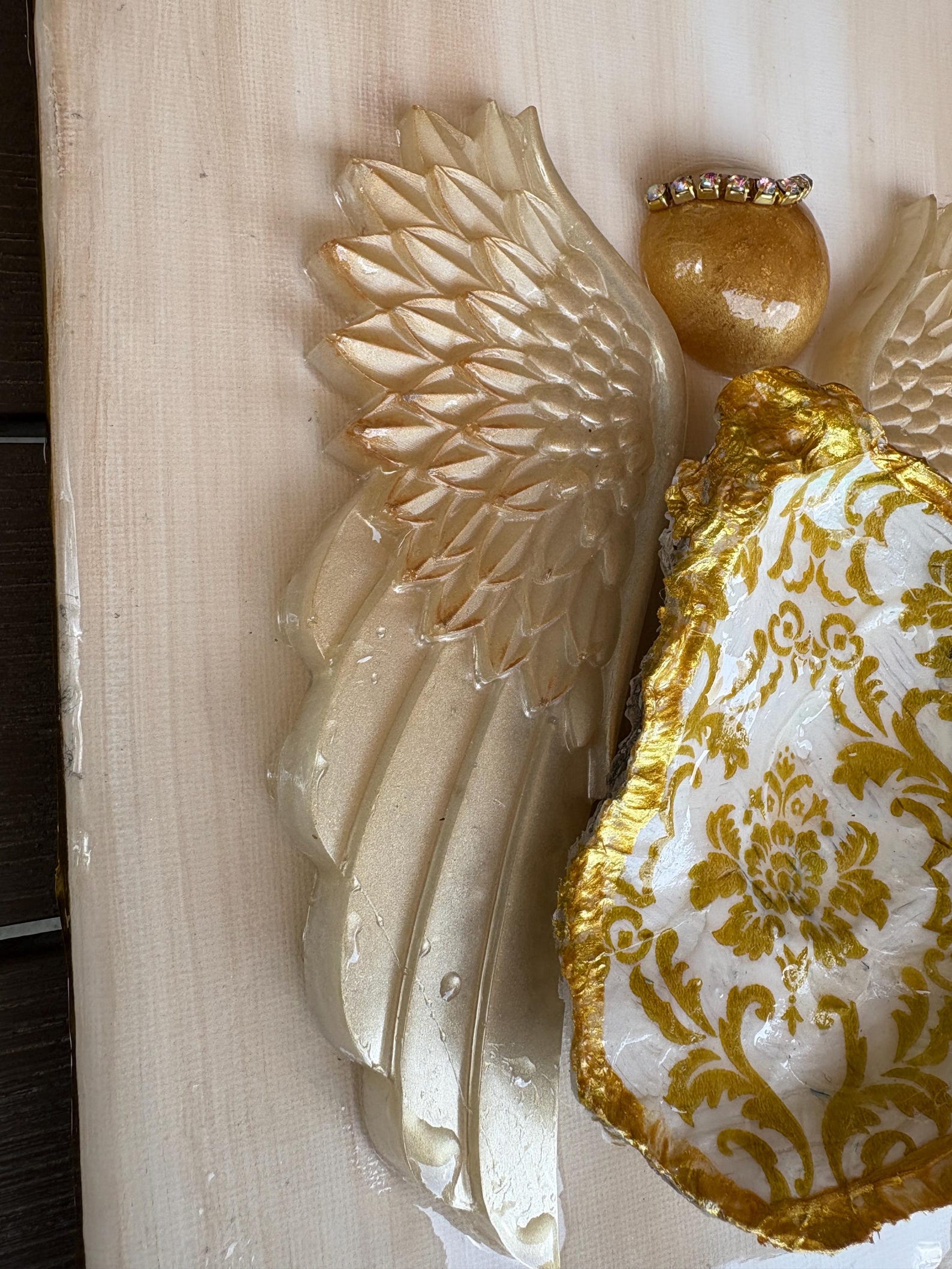 Oyster Shell Angel- Gold Leaf - Etsy