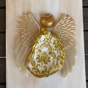 Oyster Shell Angel- Gold Leaf - Etsy