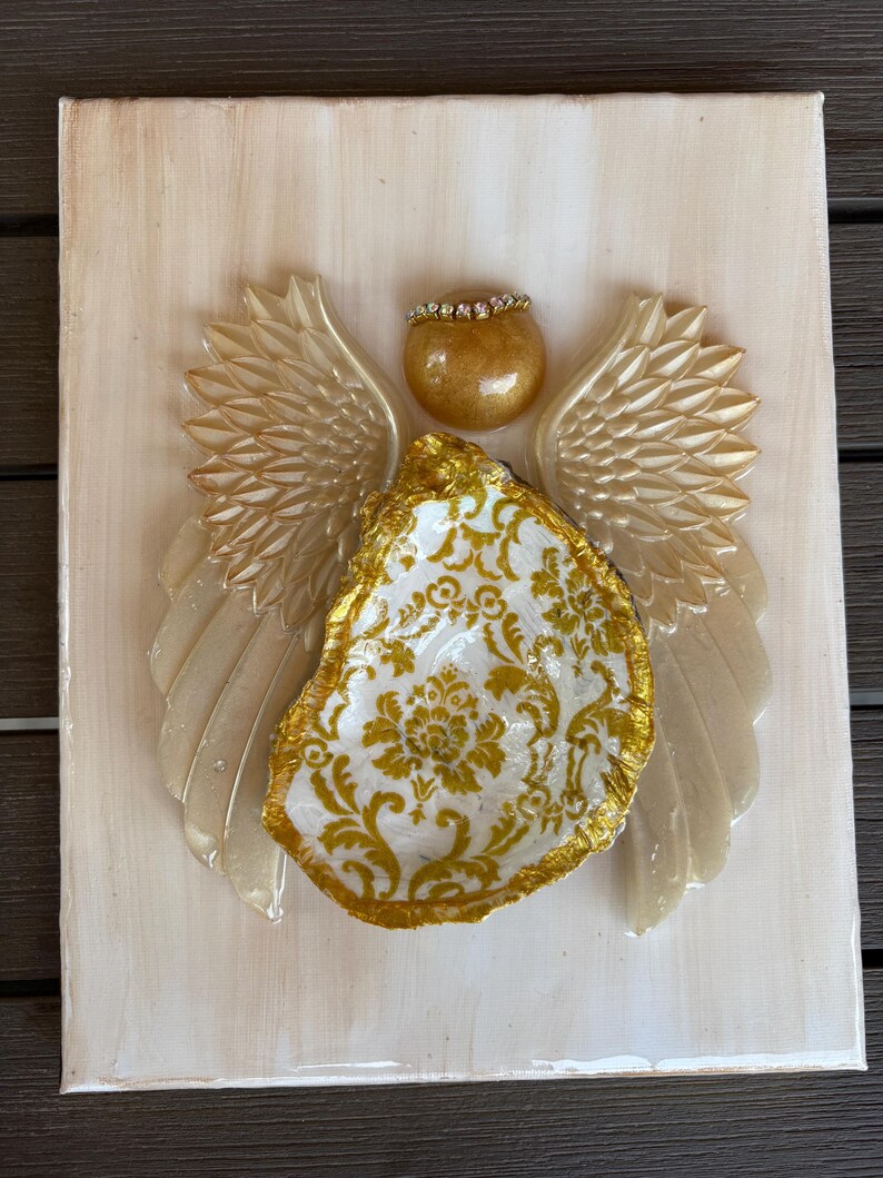 Oyster Shell Angel- Gold Leaf - Etsy