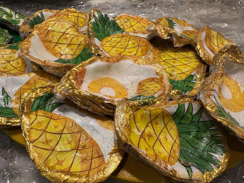 Oyster Shell Pineapples - Etsy