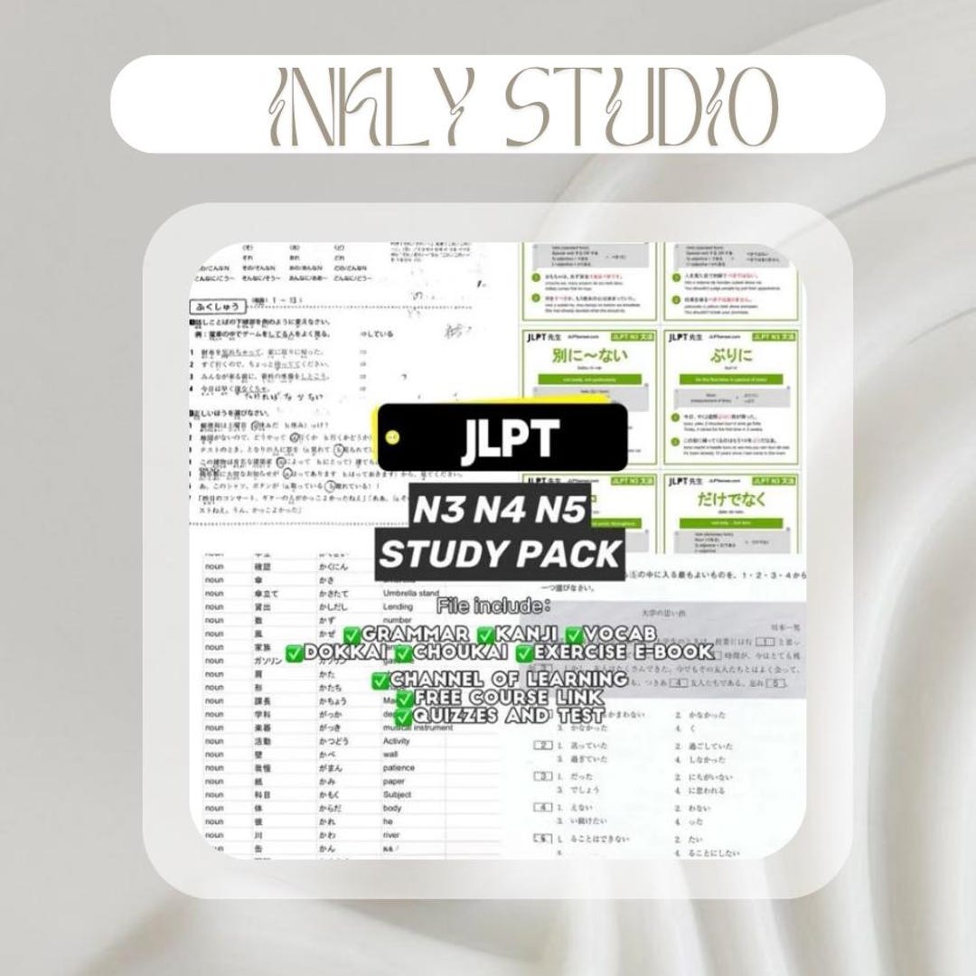 Buy C15 JLPT Study Materials N3 N4 N5 I Japanese Study Pack I PDF I ...