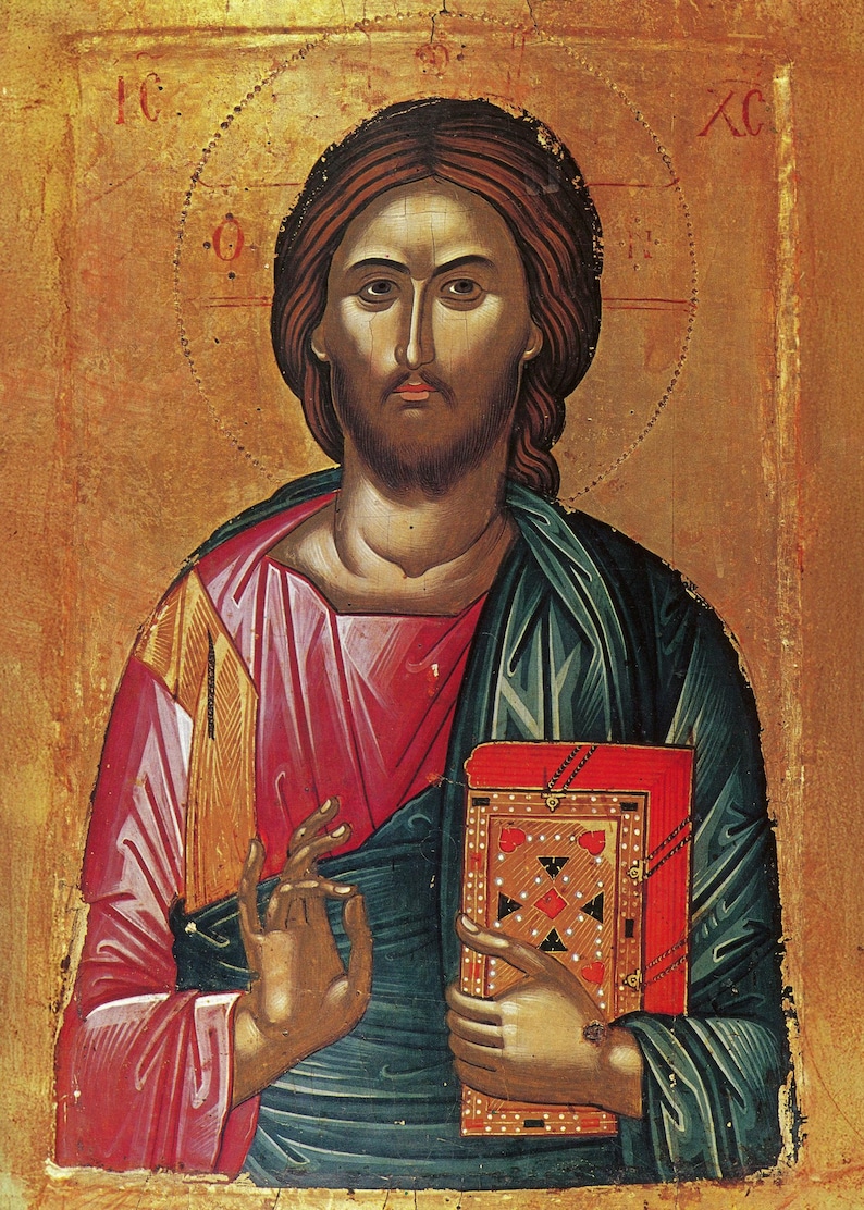 Mounted Handmade Icon | Christ - Etsy