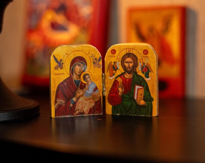 Handmade Orthodox Icon Diptych | Small Size - Etsy