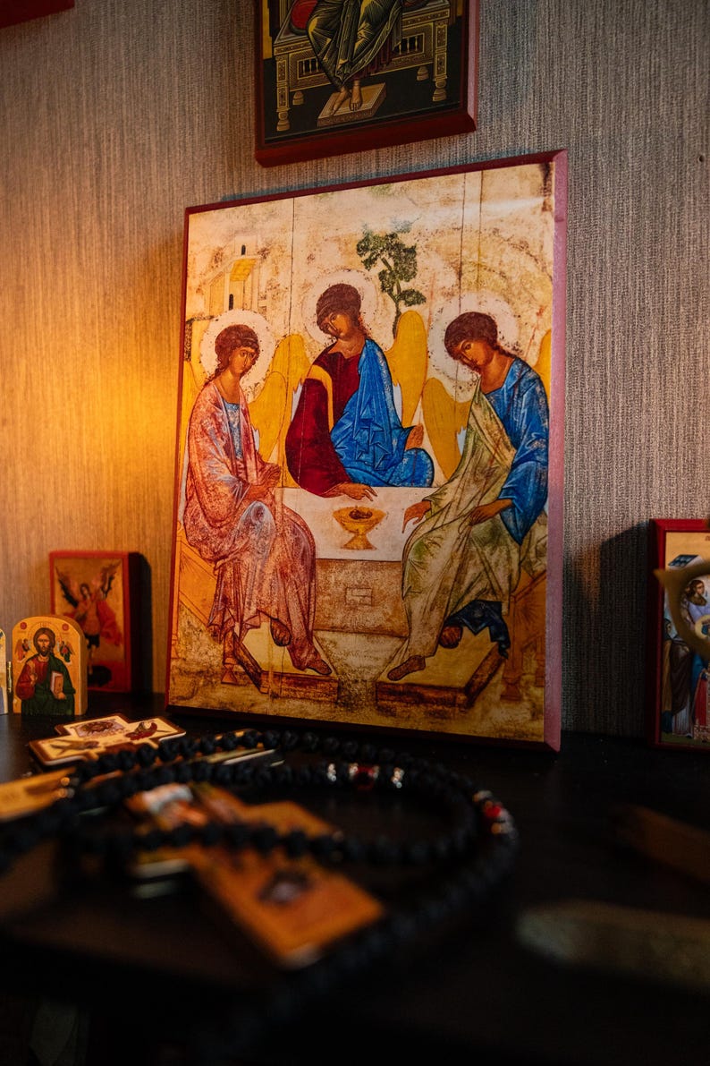 Mounted Handmade Icon | Holy Trinity - Etsy