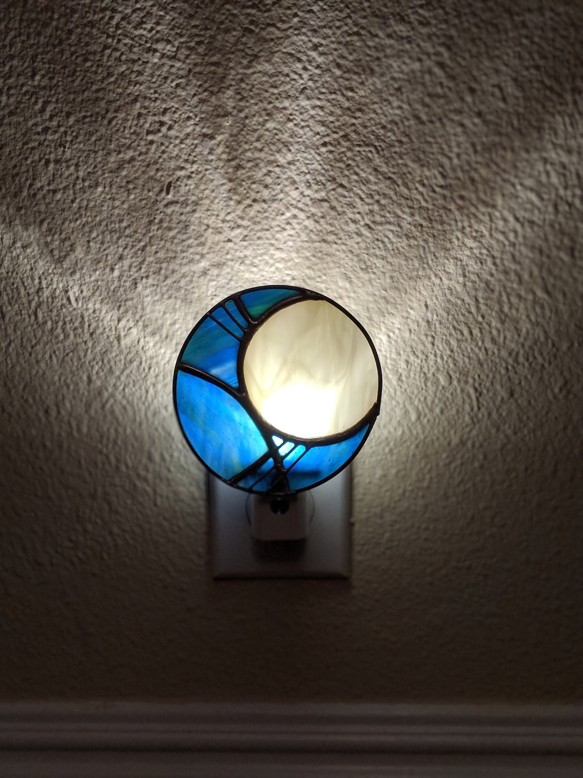 Digital Stained Glass Pattern - Moon Nightlight • 2 Patterns • Resale ...