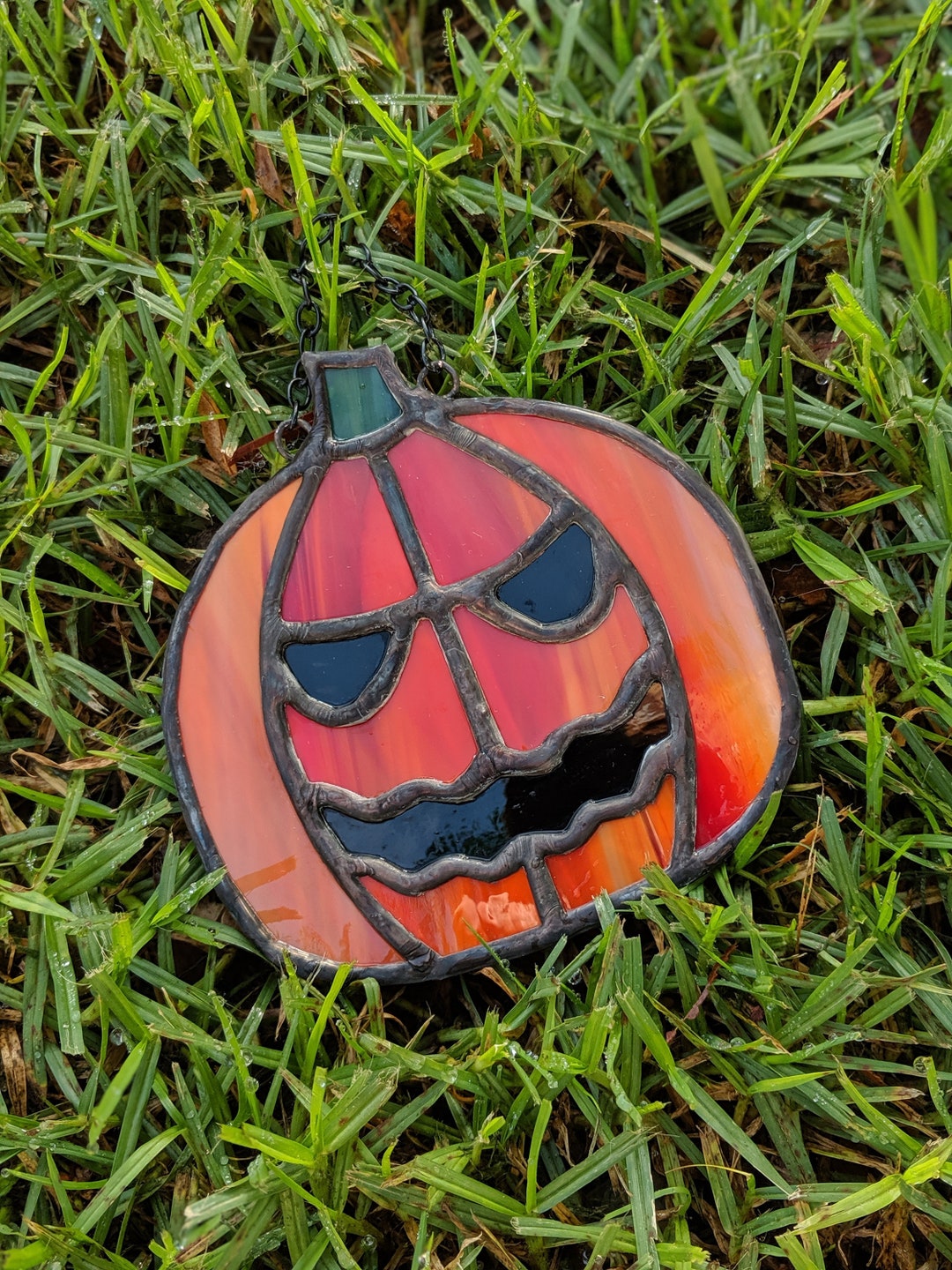 Digital Stained Glass Pattern - Halloween Pumpkin • Resale Friendly - Etsy