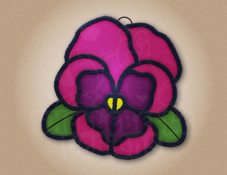 Digital Stained Glass Pattern Pansy Resale Friendly - Etsy