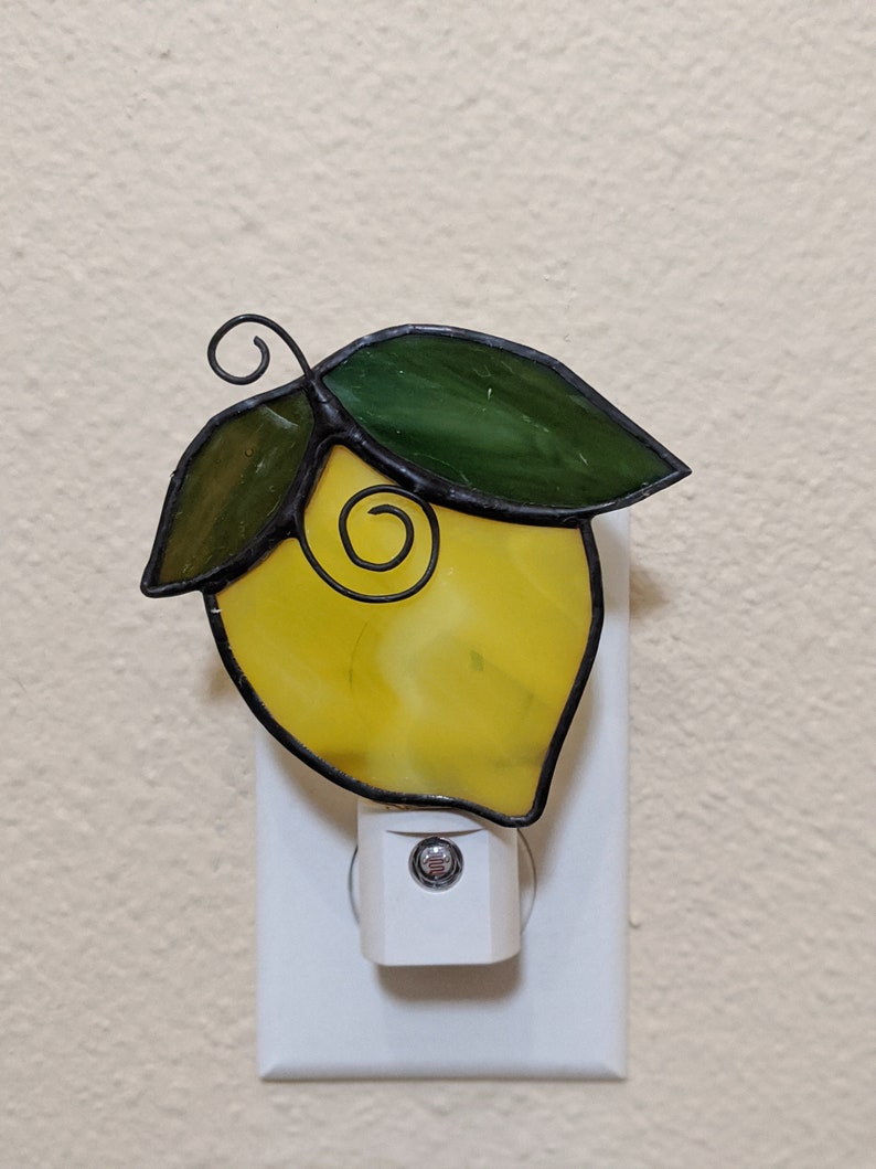 Digital Stained Glass Pattern Lemon Nightlight Resale | Etsy