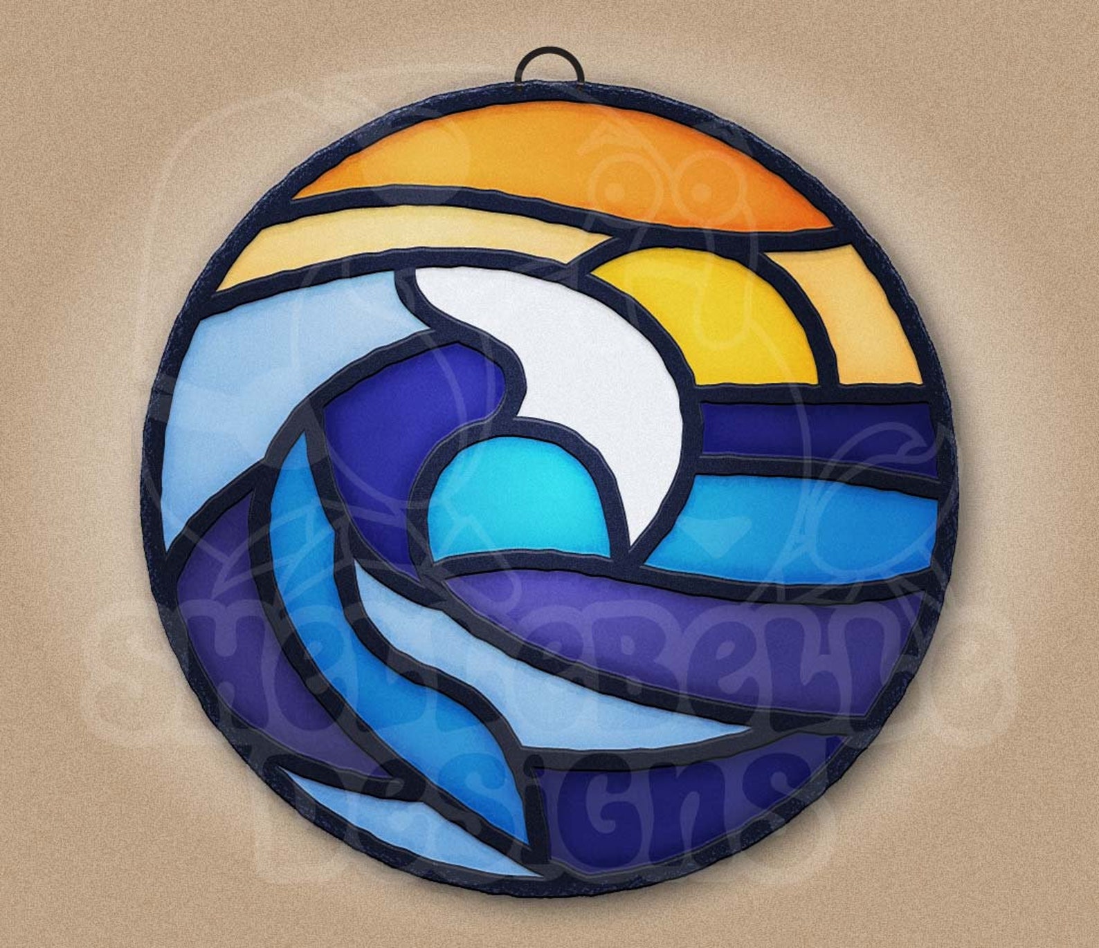 Digital Stained Glass Pattern Easy Wave Resale Friendly - Etsy