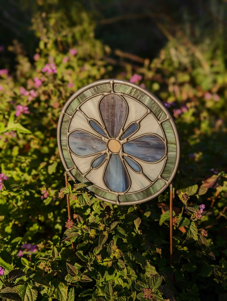 Digital Stained Glass Pattern Polish Pottery Garden Stake or - Etsy