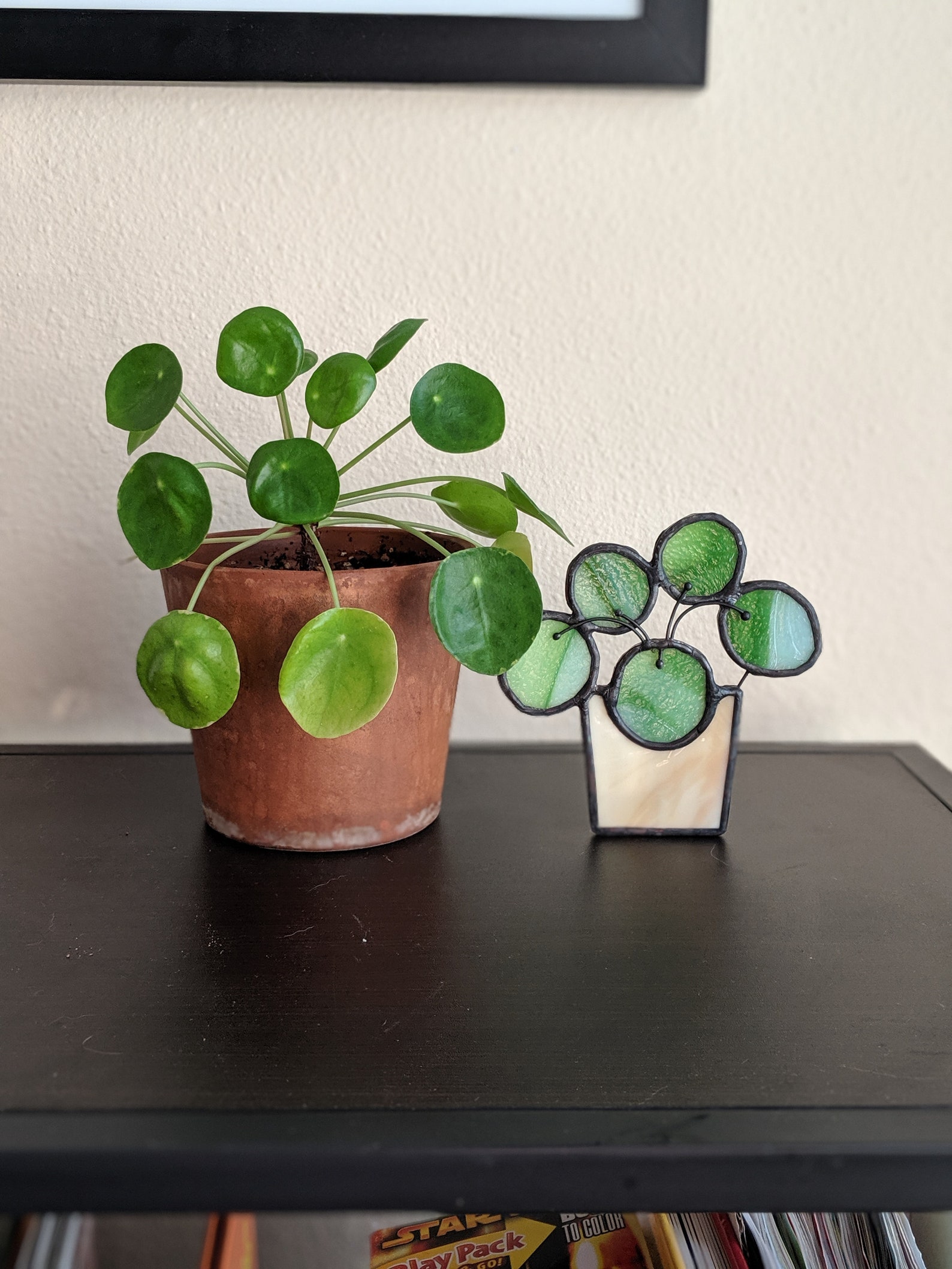 Digital Stained Glass Pattern Pilea Chinese Money Plant - Etsy