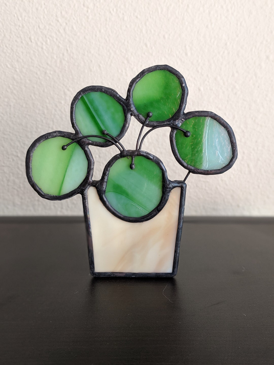 Digital Stained Glass Pattern - Pilea Chinese Money Plant • Resale ...